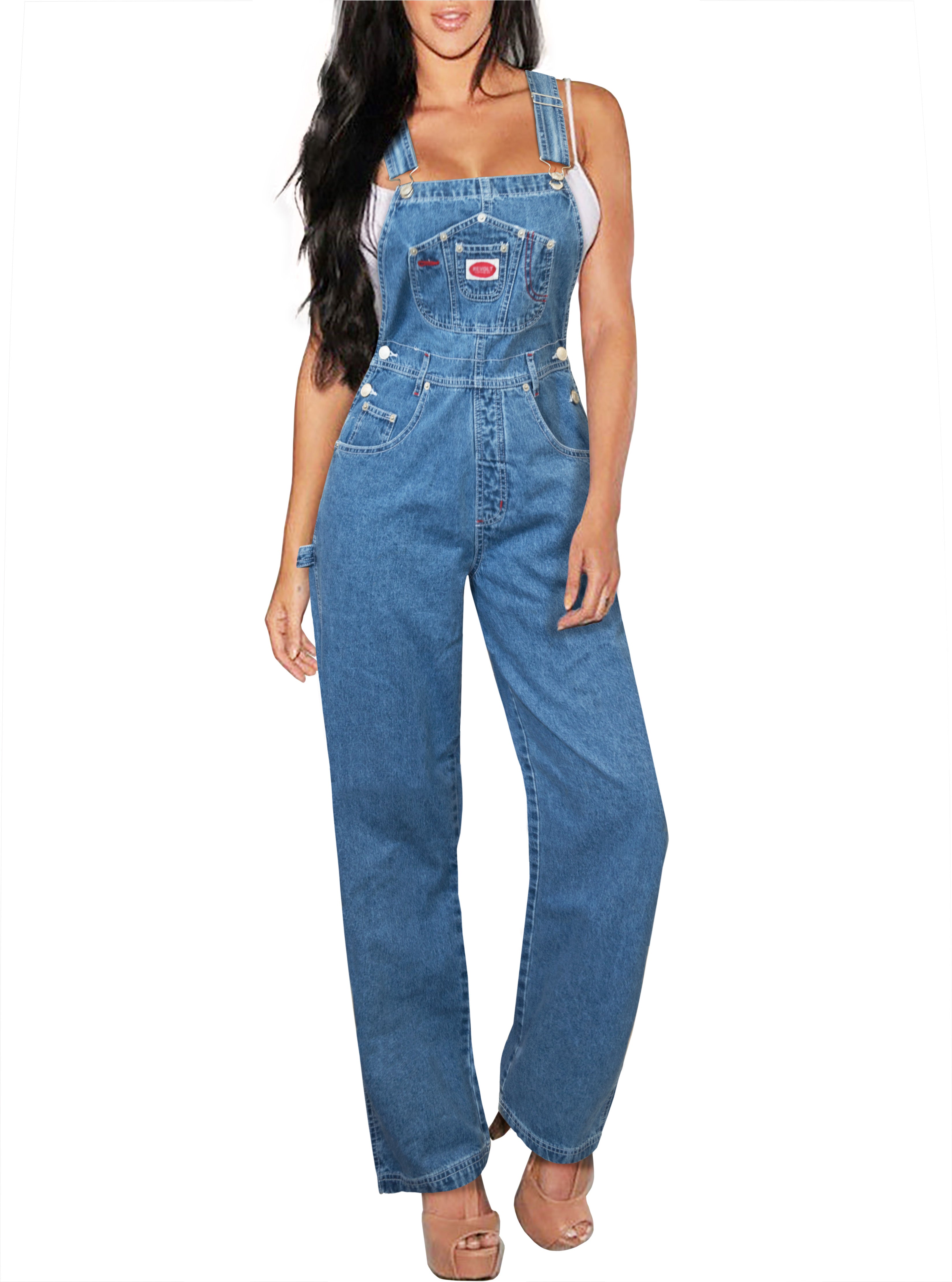 Women's Super Comfy Denim Buckle Overalls – Fame Fashion Distribution ...